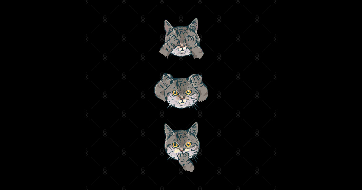 No Evil Cat - Cute Cat - Sticker | TeePublic