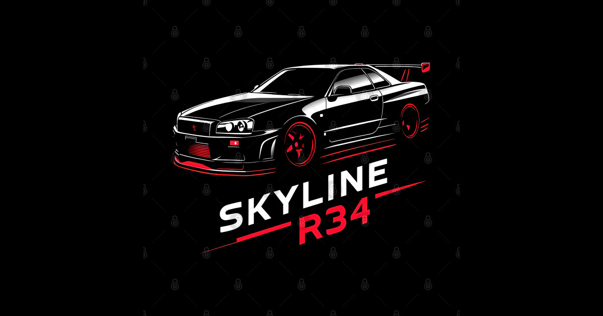Skyline R34 GT-R - Skyline R34 - Sticker | TeePublic