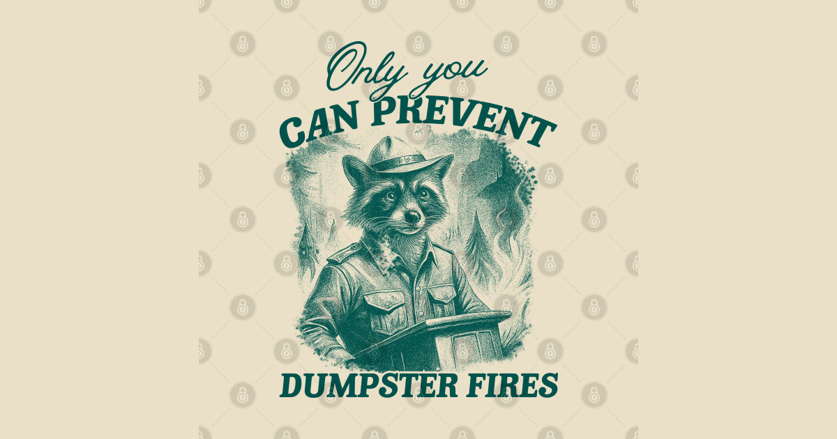 Only you can prevent Dumpster Fires, raccoon meme shirt, weird shirt ...