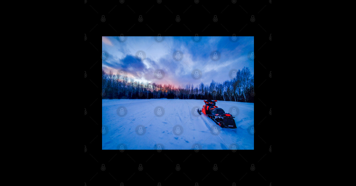 Snowmobile Sunset - Snowmobiling - Sticker | TeePublic