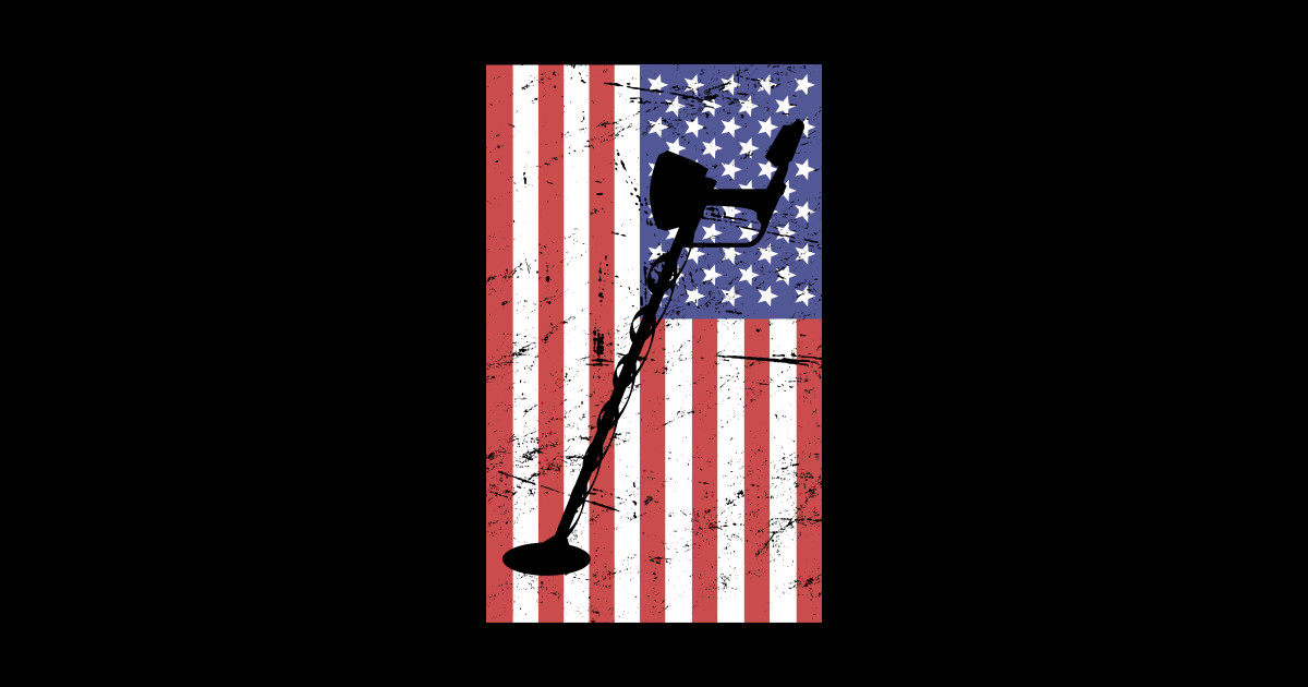 Metal Detector & United States Flag - Metal Detecting - Sticker | TeePublic