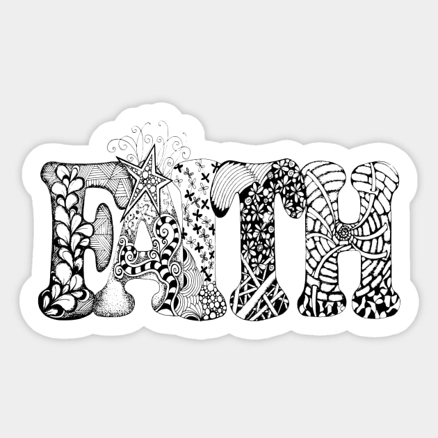 Faith Line Art - Faith - Sticker | TeePublic