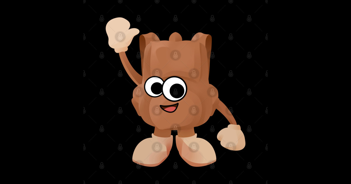 Bag mascot wave hand - Mascot - Sticker | TeePublic