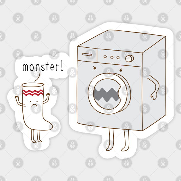 sock eating monster - Monster - Sticker | TeePublic