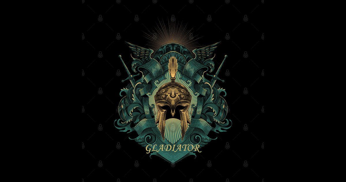 Gladiator Helmet Artwork - Gladiator Helmet - Sticker | TeePublic