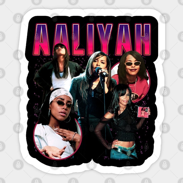 Aaliyah Retro Collage - Aaliyah - Sticker | TeePublic