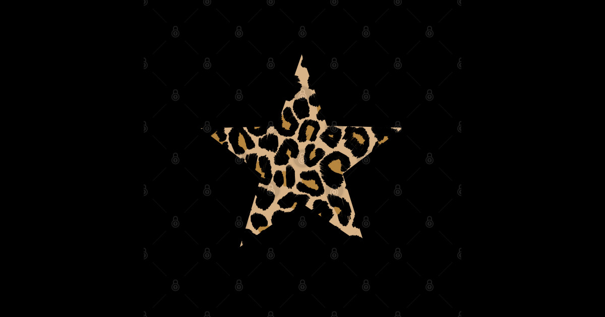 Textured Traditional Coloured Leopard Print Star - Leopard Print - T ...