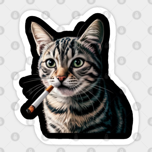 Funny Smoking Cat Meme - Cat Meme - Sticker | TeePublic