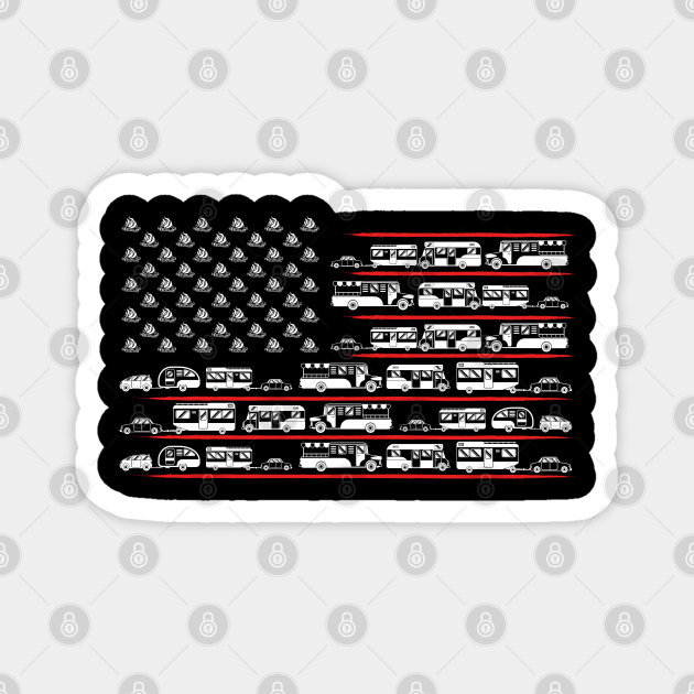 Motorhome Rv Camping Camper Rv American Flag Rv Camping Magnet Teepublic