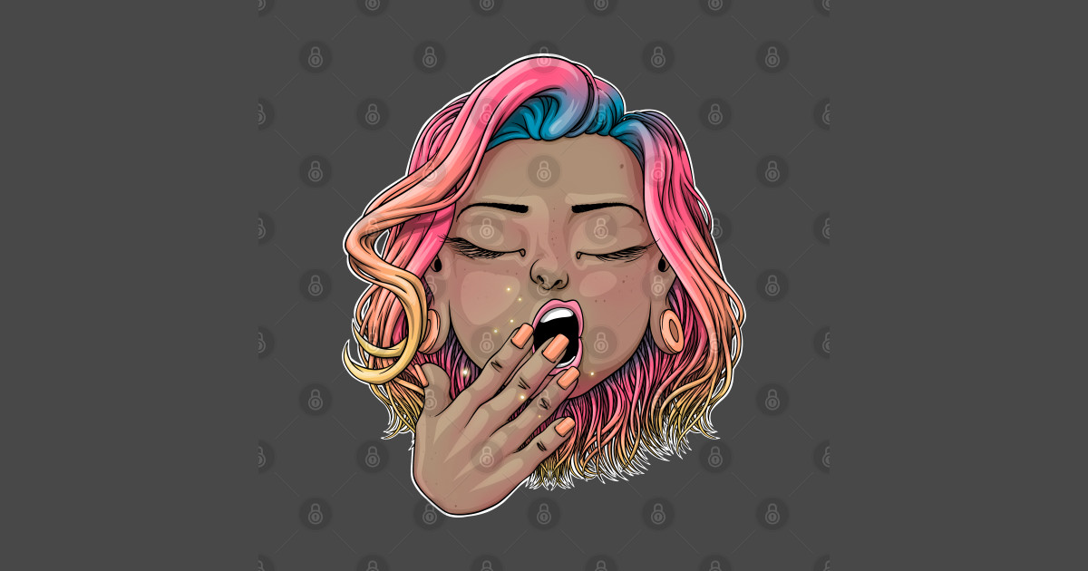 Reva Prisma yawning face - Yawning - T-Shirt | TeePublic