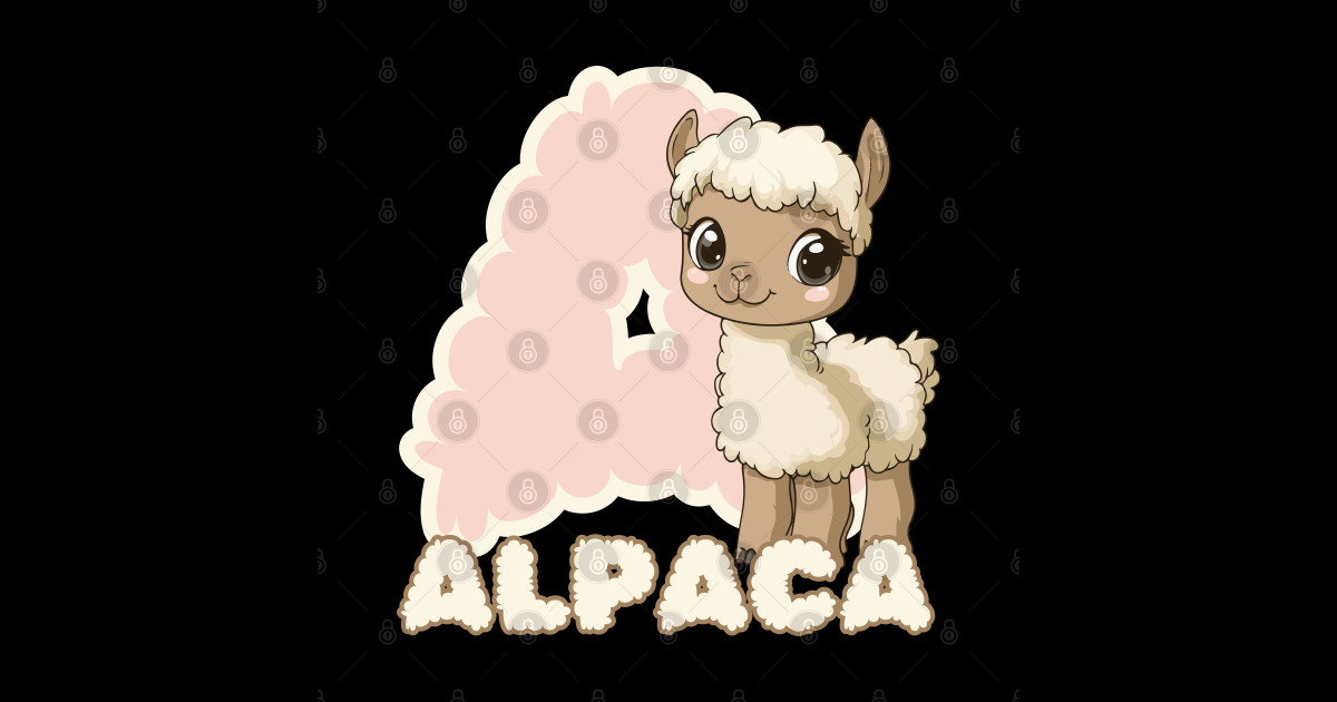 Wooly Alpaca - Alphabet Animals - For Girls - Alpaca - Sticker | TeePublic
