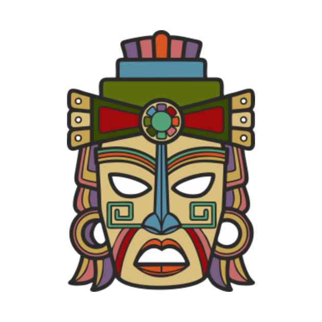 mask, demons, mayan, aztec, indian - Mayan Mask - Long Sleeve T-Shirt ...