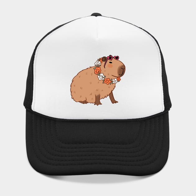 This cute capybara is ready to have fun in the sun - Capybara - Hat ...