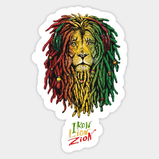 Iron Lion of Zion - Reggae Lion - Sticker | TeePublic