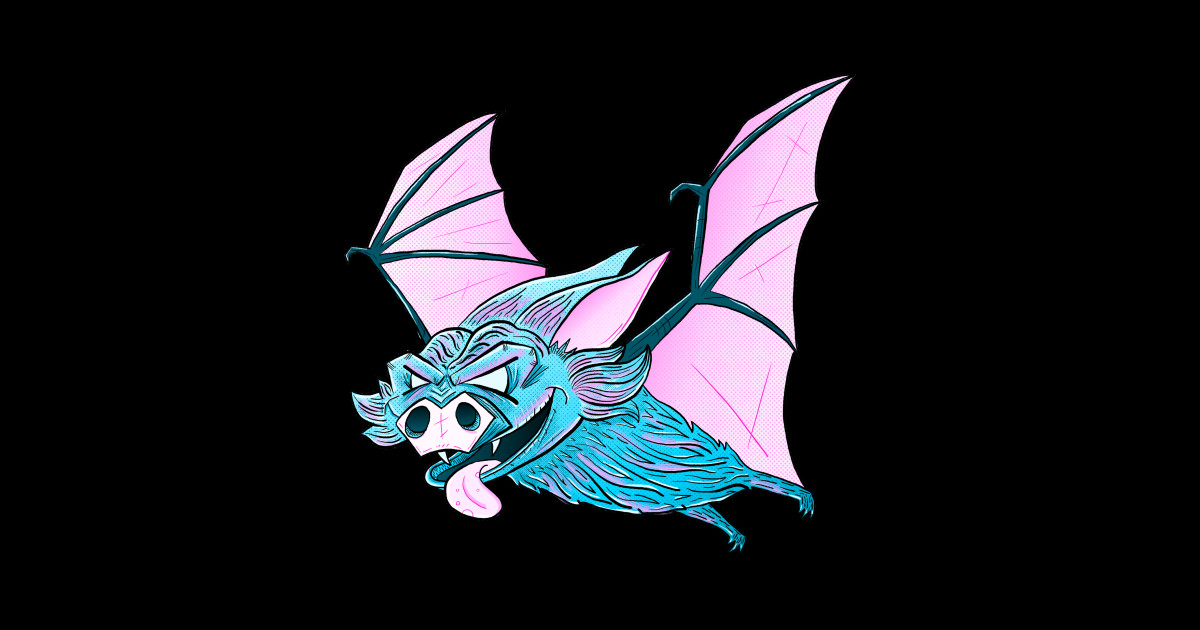 Neon Bat Graffiti - An Adventurous Bat Flying Through Neon - Sticker ...