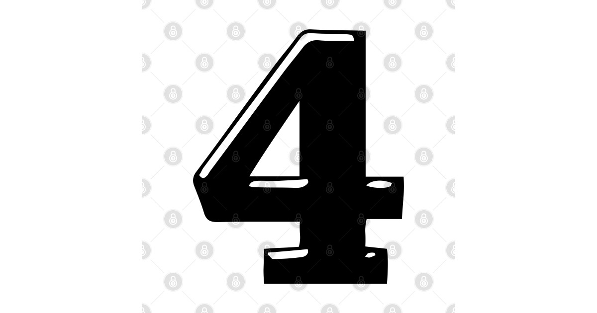 Number 4 in 3d font text style - Number 4 - T-Shirt | TeePublic