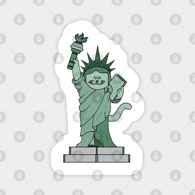 The cat statue of liberty - Statue Of Liberty - Magnet | TeePublic