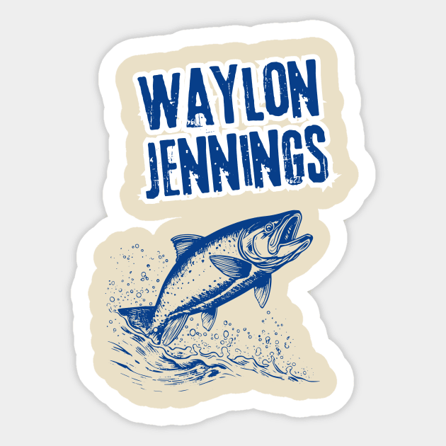 waylon jennings fish - Waylon Jennings - Sticker | TeePublic