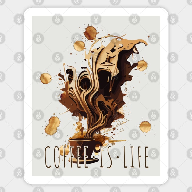Surrealism AI Art Style Coffee Is Life - Surrealism Coffee - Sticker ...