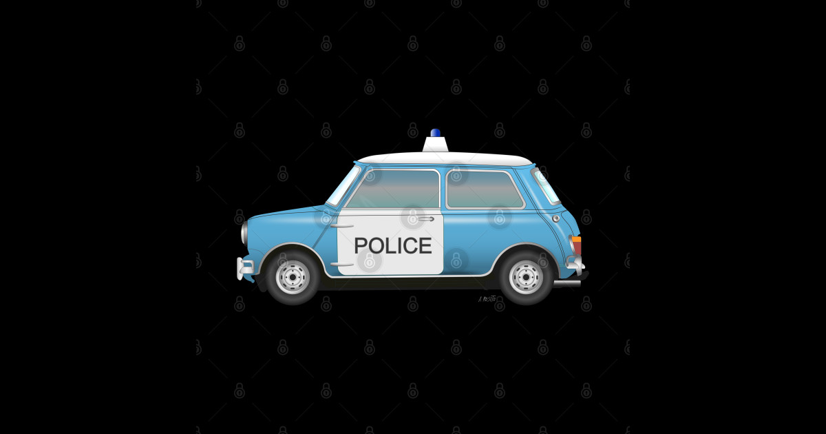 London Police Car - Morris Mini Illustration - Morris - Sticker | TeePublic