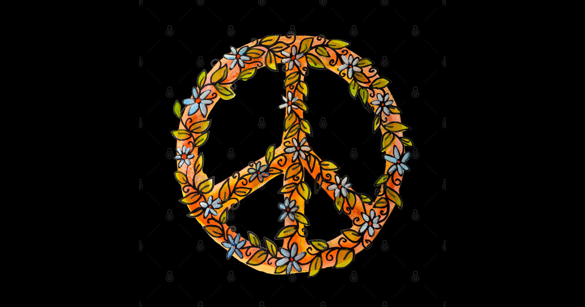 Flower Power Peace Sign - Flower Power - Sticker | TeePublic