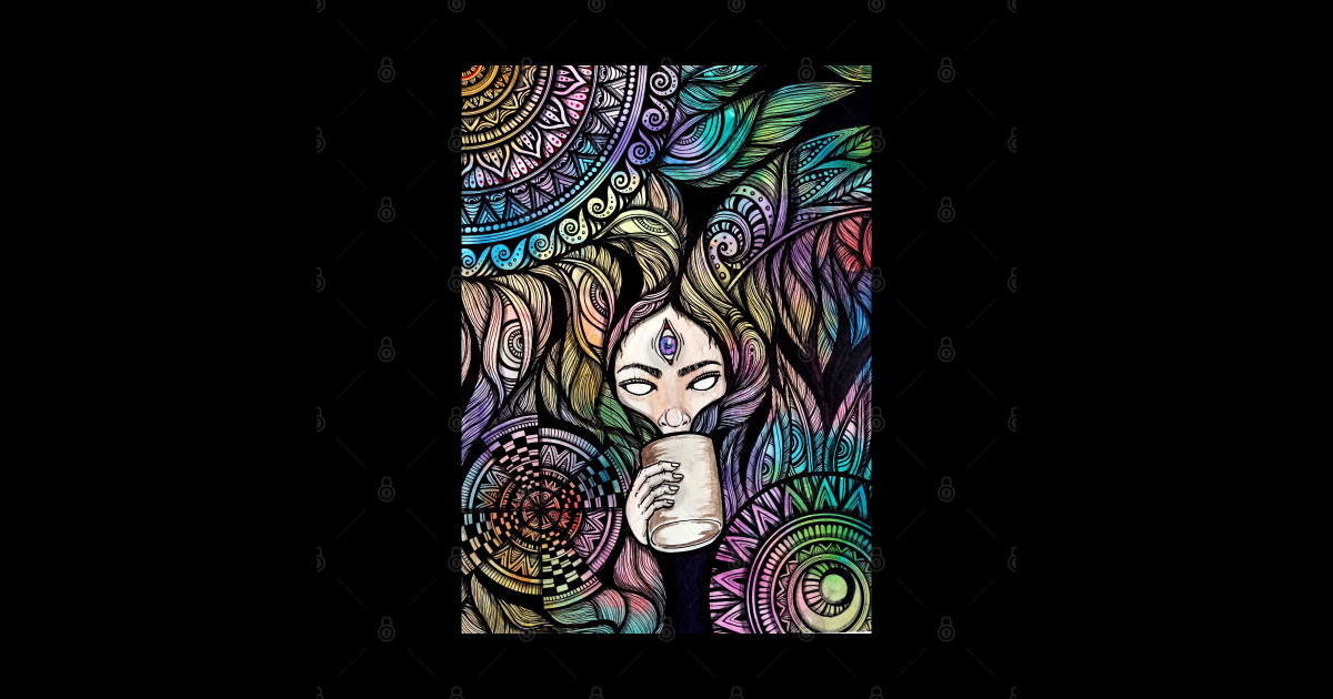 Trippy coffee lover - Coffee Lover - Sticker | TeePublic