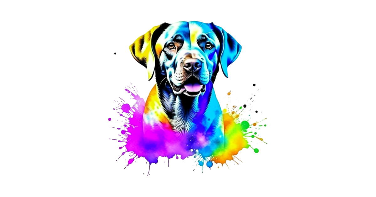 Colorful Labrador Retriever Splatter Art - Tail-Wagging Delight ...