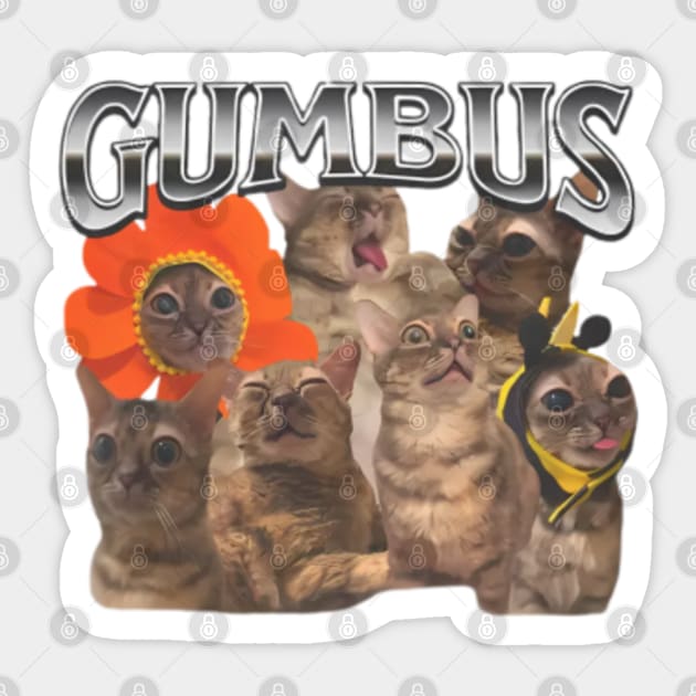 Funny Gumbus Cat Meme | Hilarious Cat Faces - Gumbus Cat - Sticker ...