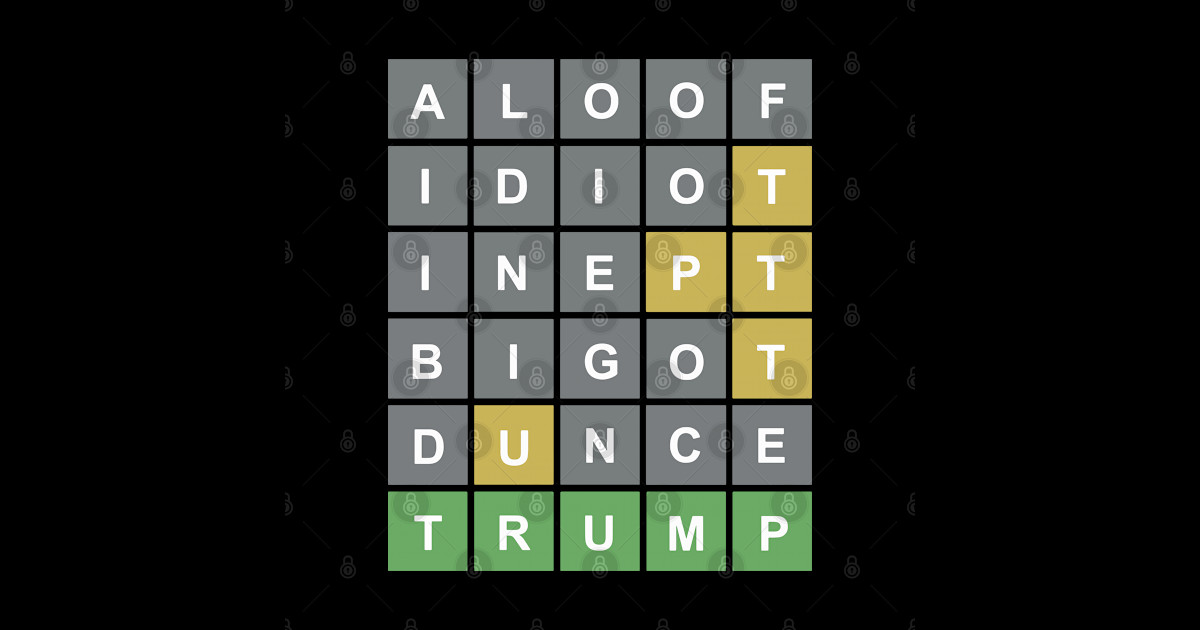 Anti Trump - Wordle Style - democratic party - Anti Trump - Sticker ...