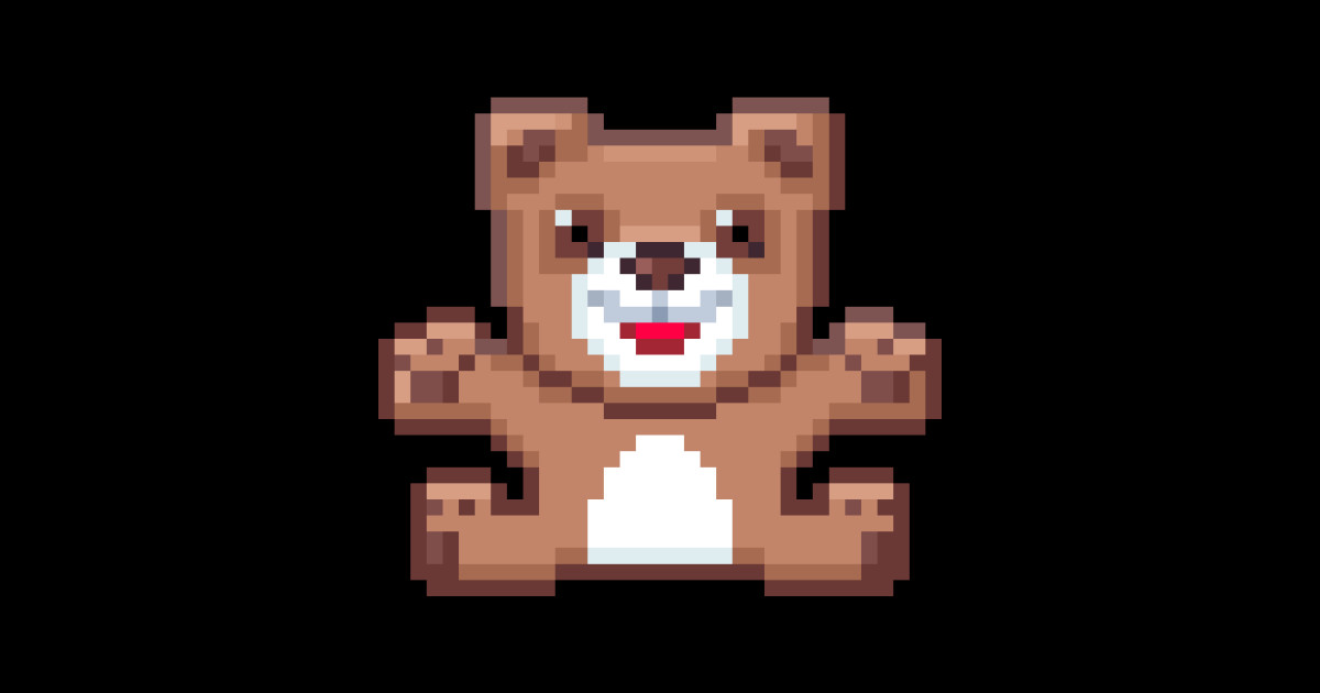 Pixel Teddy Bear - Teddy Bear - Sticker | TeePublic