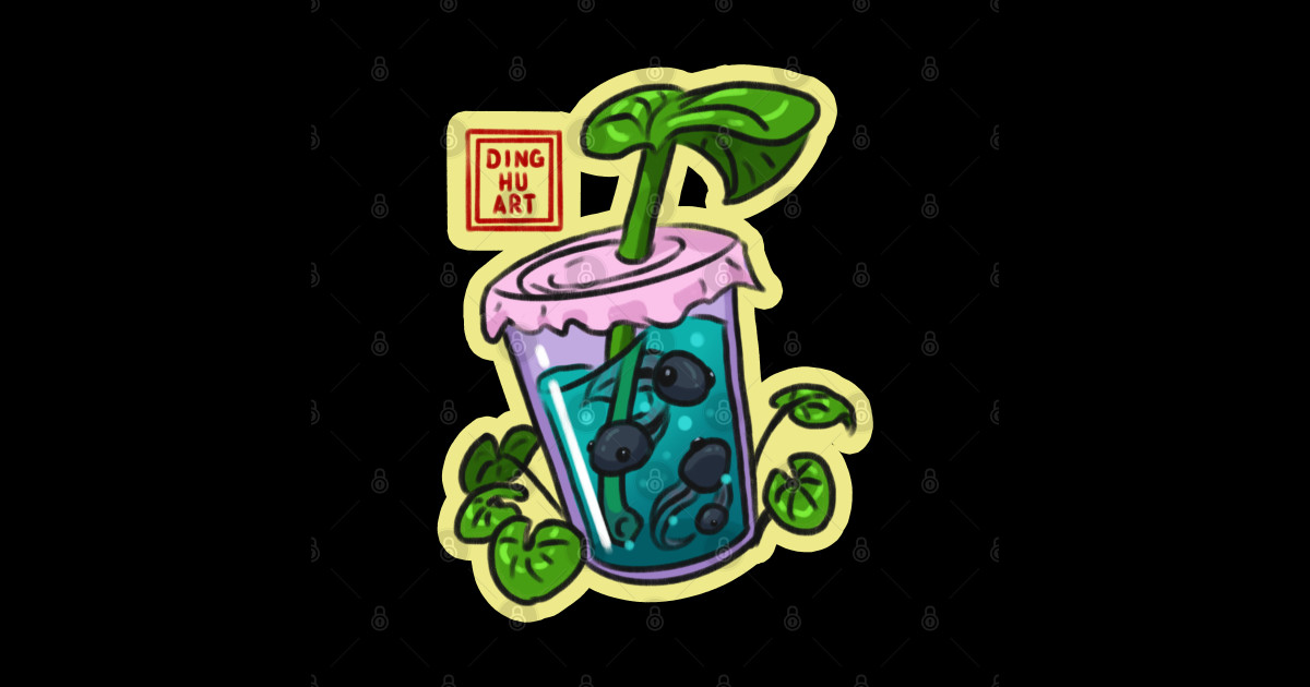 Boba Tea Tadpole - Boba - Sticker | TeePublic Boba Tea Tadpole - Boba - Sticker | TeePublic