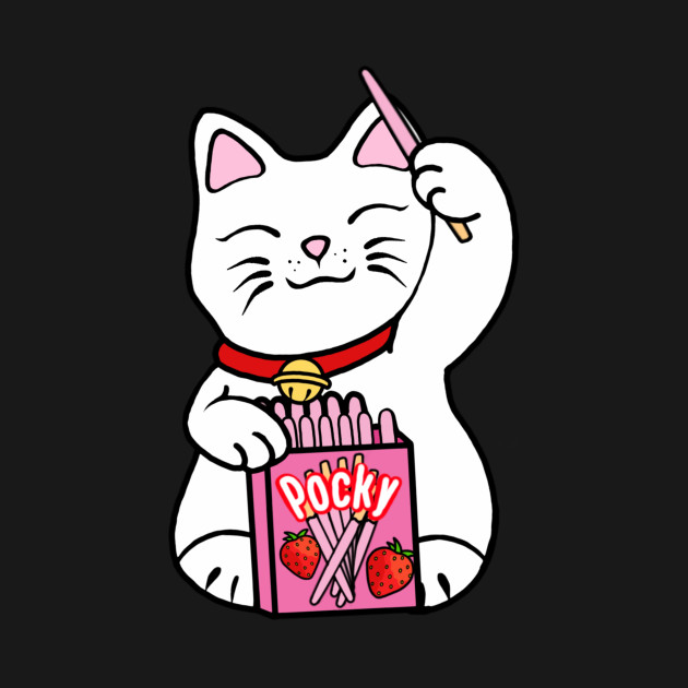 Pocky Cat - Cats - T-Shirt | TeePublic