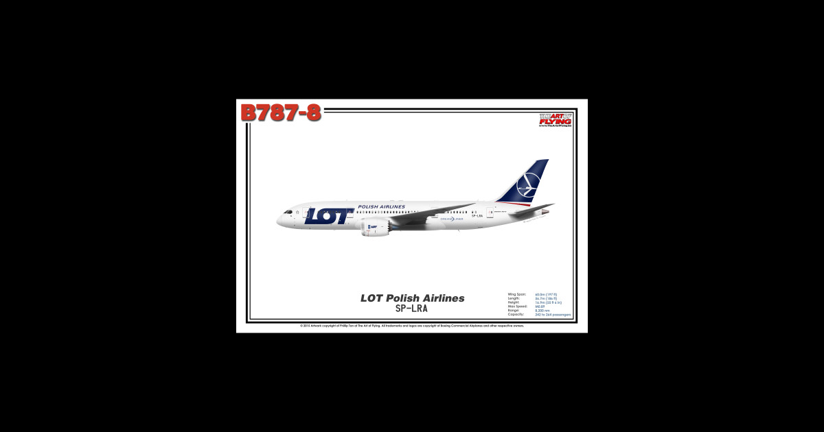 Boeing B787-8 - LOT Polish Airlines (Art Print) - B788 - Pin | TeePublic