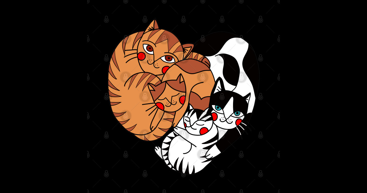 CATS FAMILY - Cats Cat Family Love Family - Sticker | TeePublic