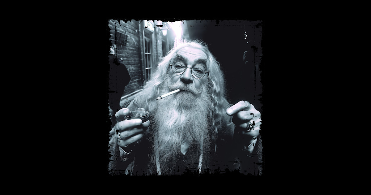 Stoned Wizard Old Man Magician Real Life - Wizard - Sticker | TeePublic