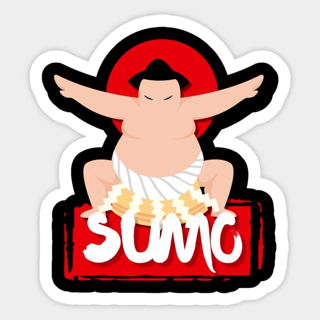 Sumo Showdown: Cartoon Sumo Wrestler - Sumo Wrestling - Sticker | TeePublic