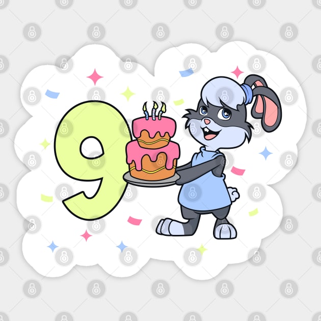 I am 9 with bunny - girl birthday 9 years old - 9 Years Old Bunny ...