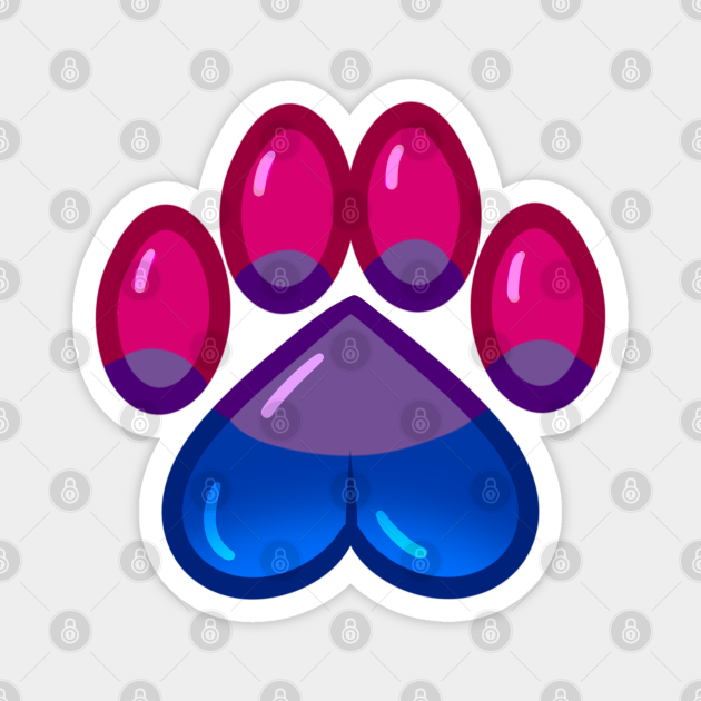 LGBTQ+ Pride Heart Paws - Bisexual - Lgbt Pride - Magnet | TeePublic