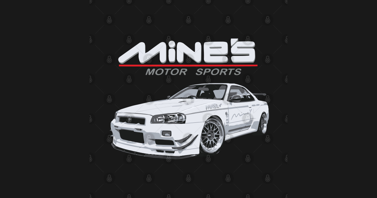 mine's GT-R R34 Skyline Nissan Vspec N1 BNR34 - R34 Gtr - T-Shirt ...