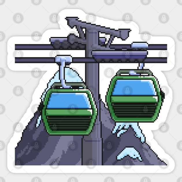 Pixel Art Cable car - Pixel Art - Sticker | TeePublic