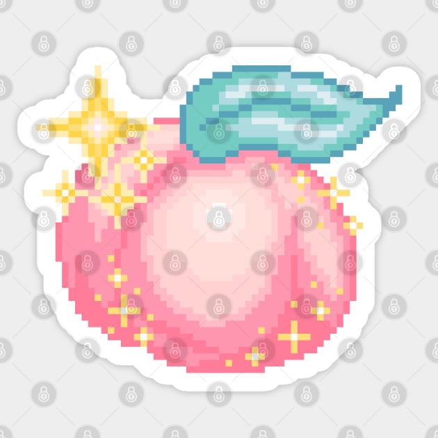 Peach Pixel Art - Peach - Sticker | TeePublic