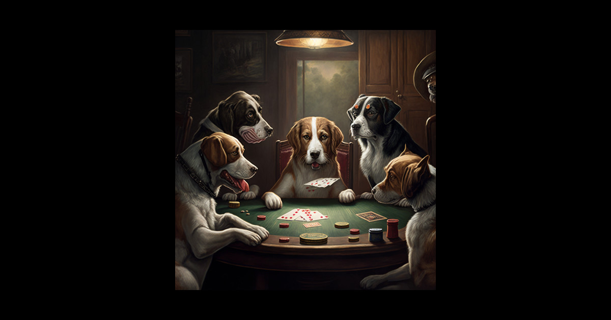 Funny Dogs Playing Poker by C.M. Coolidge illustration - Poker Player ...