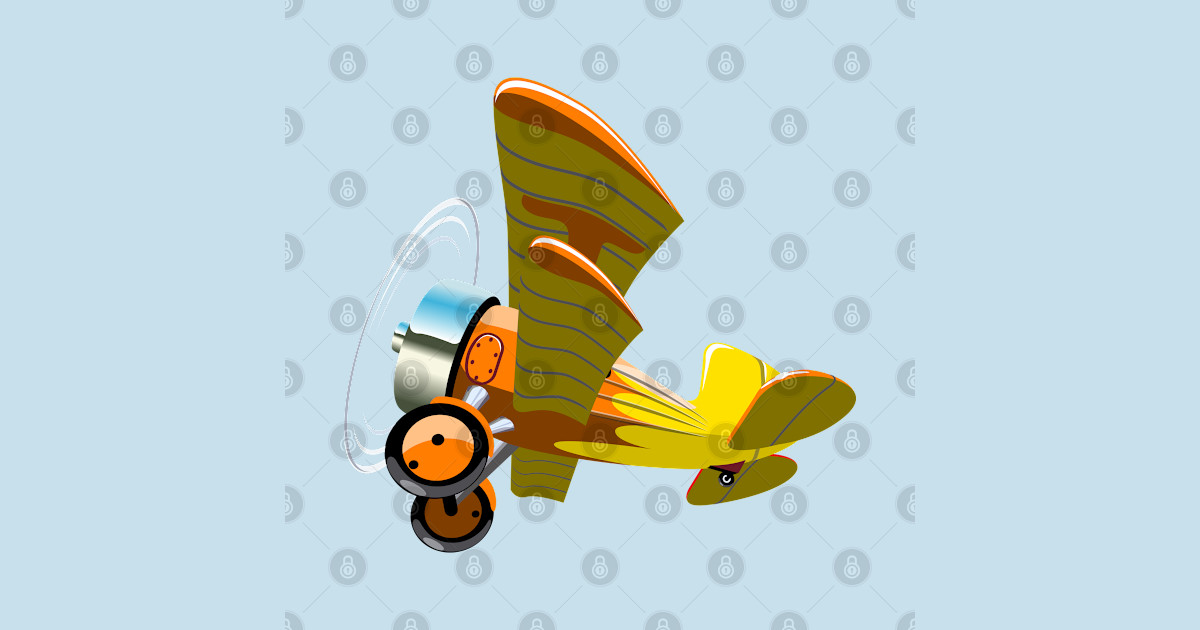 Cartoon retro biplane - Cartoon Plane - T-Shirt | TeePublic