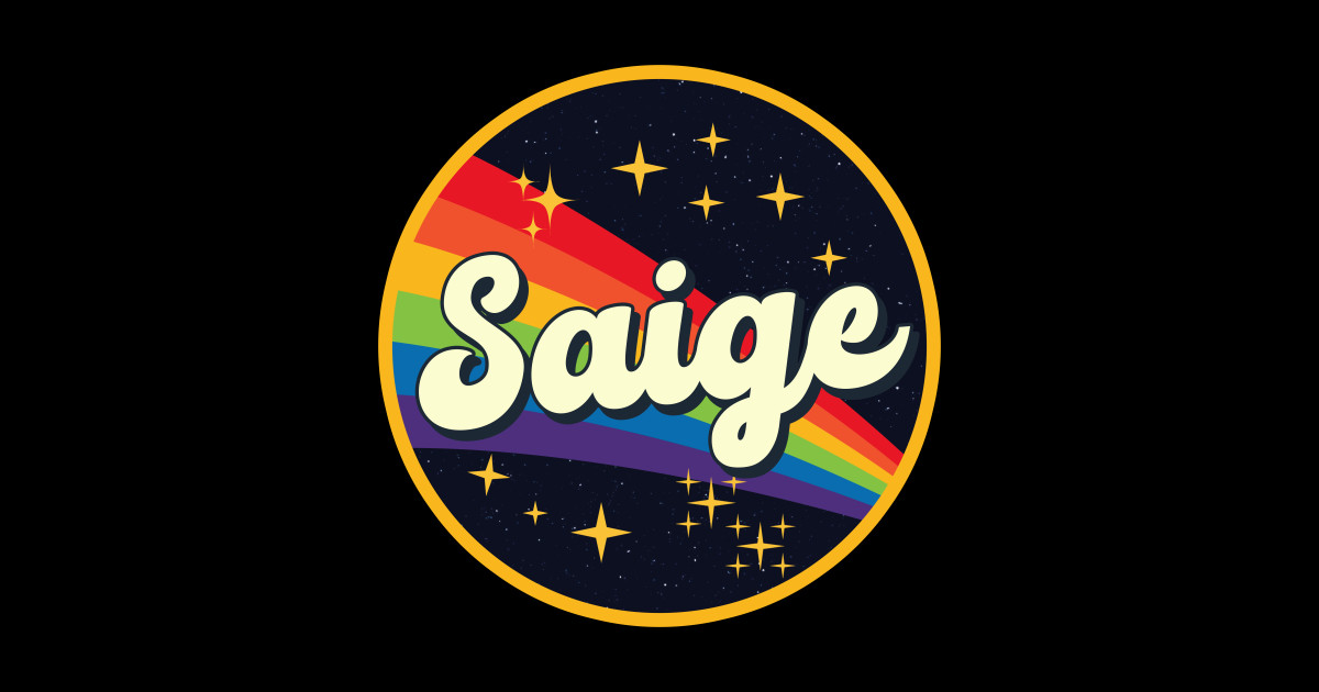 Saige // Rainbow In Space Vintage Style - Saige - Sticker | TeePublic