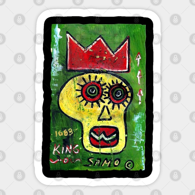 Skull SAMO - Basquiat King Crown - Sticker | TeePublic