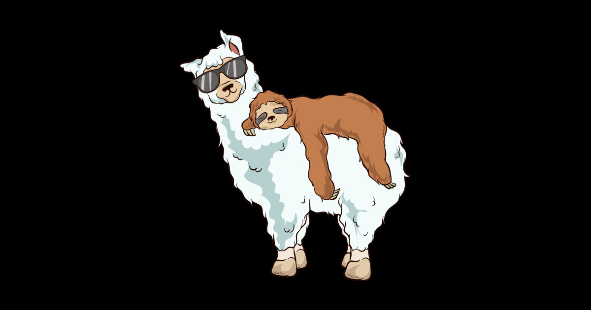 Cute & Funny Sloth Riding Llama - Sloth And Llama - Sticker | TeePublic