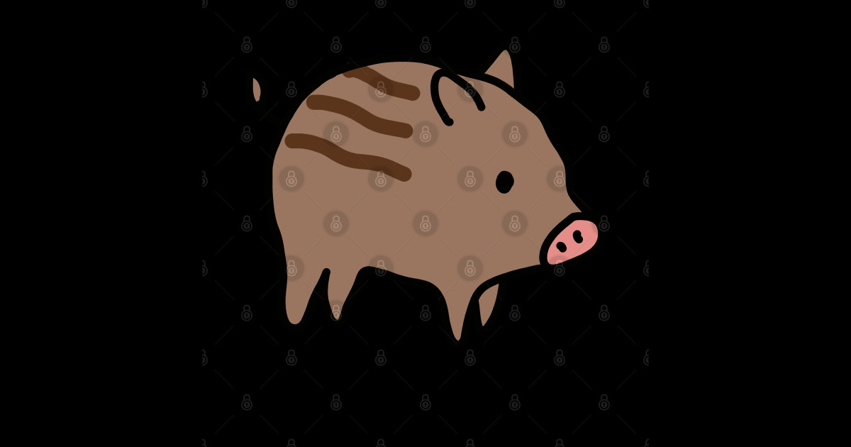 "Boar Piglet" in Japanese、Uribo - Boar - Sticker | TeePublic