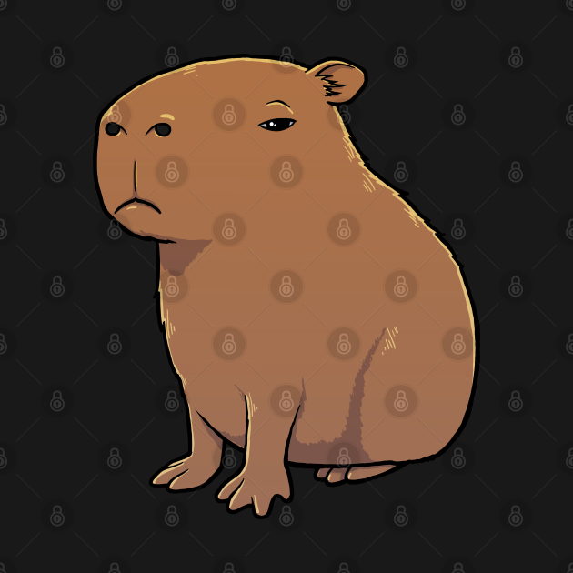 Capybara with a grumpy look - Capybara - T-Shirt | TeePublic