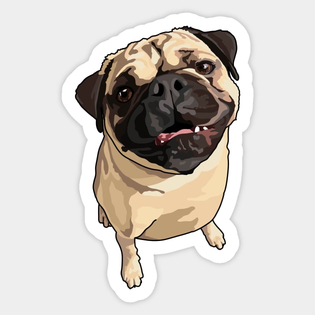 Cute Pug - Dog - Sticker | TeePublic