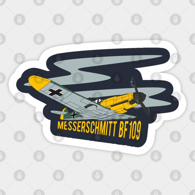 Unique design of Messerschmitt BF 109 - Messerschmitt - Sticker | TeePublic